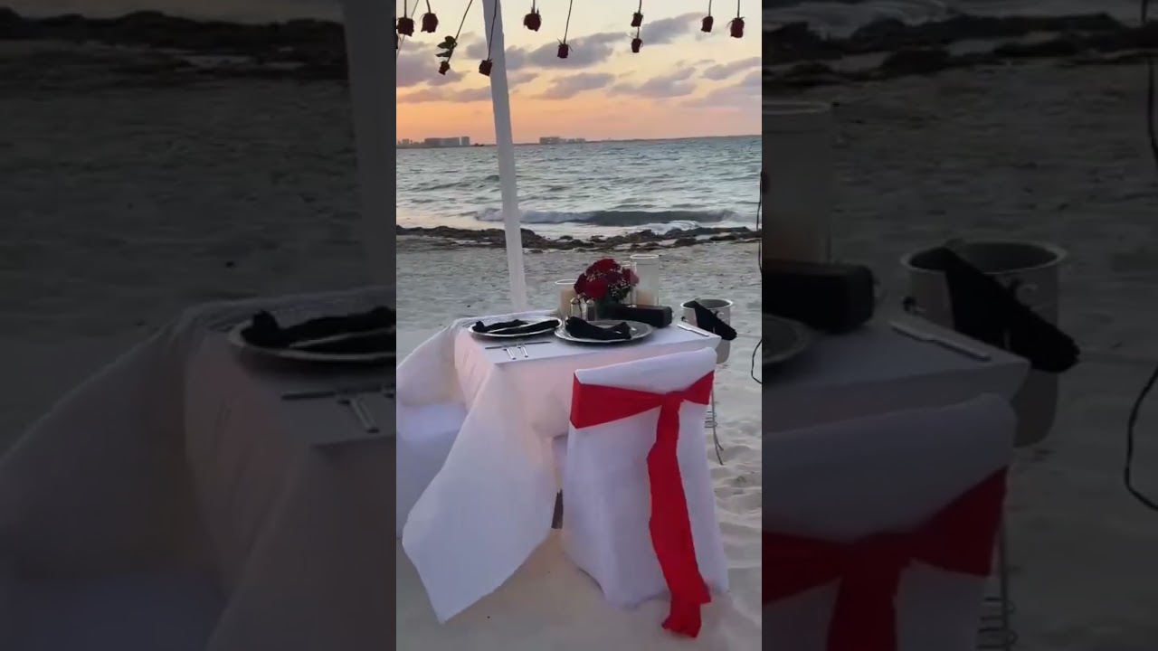 Romantic dinner with roses #cancunproposal #proposalplanner #shesaidyes ...